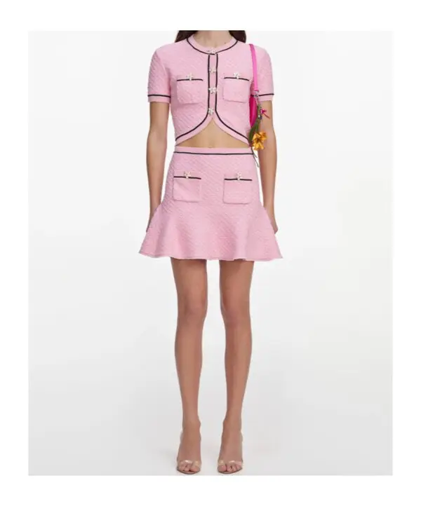 SELF-PORTRAIT Flower Knit Mini Skirt