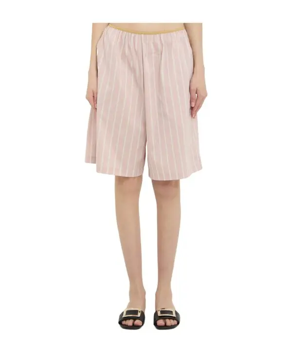 THE FRANKIE SHOP Striped Relaxed Fit Knee Length Shorts