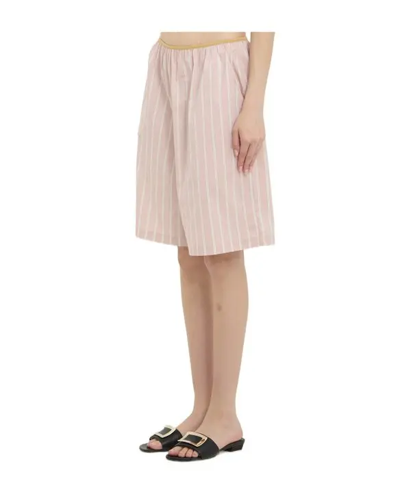 THE FRANKIE SHOP Striped Relaxed Fit Knee Length Shorts