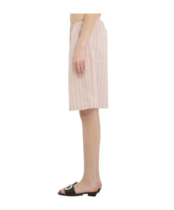 THE FRANKIE SHOP Striped Relaxed Fit Knee Length Shorts