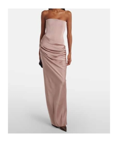 Alex Perry Draped Satin Corset Gown - No