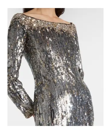 Jenny Packham Marine Sequined Off-shoulder Gown