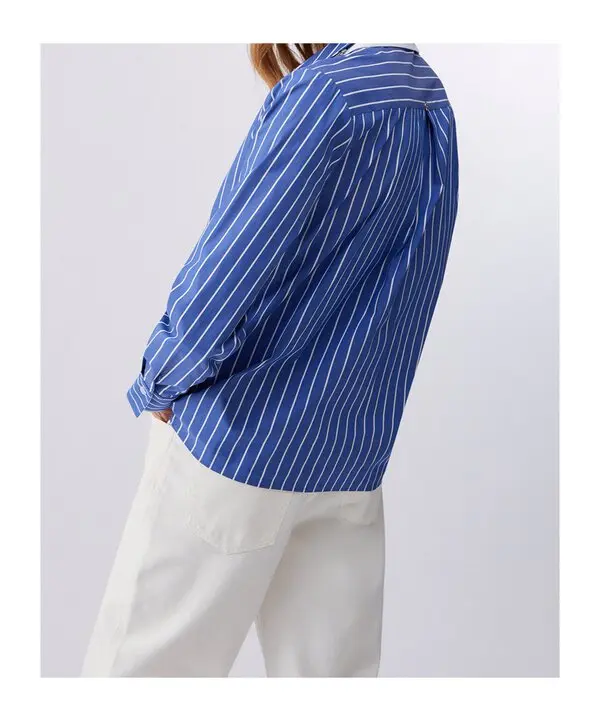 Liu Jo Pinstriped Shirt With Embellished Detachable Collar