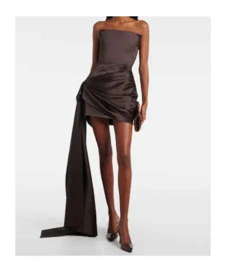 Alex Perry Draped Satin Bustier Dress