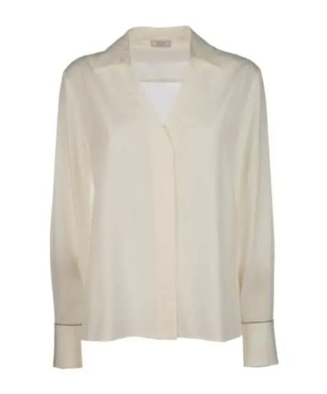 Peserico V-neck Long-sleeve Blouse
