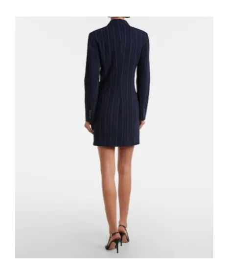 Ralph Lauren Striped Double-breasted Wool Blazer Dress