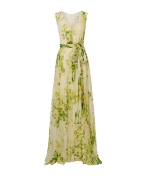 Erdem Floral Silk Creponne Gown - Nude