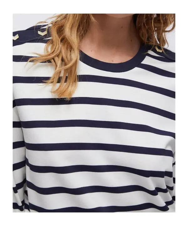 Liu Jo Striped Sweatshirt With Logo Buttons