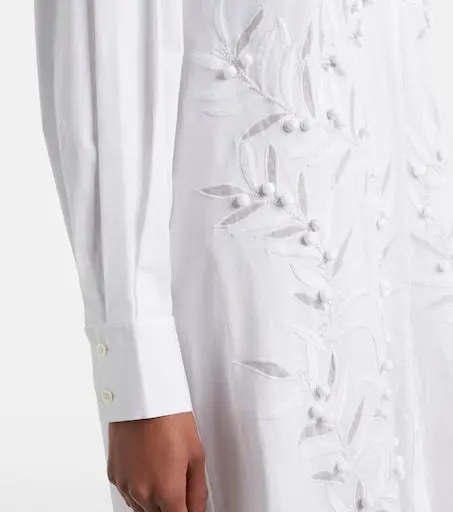 Carolina Herrera Embroidered Cotton-blend Gown