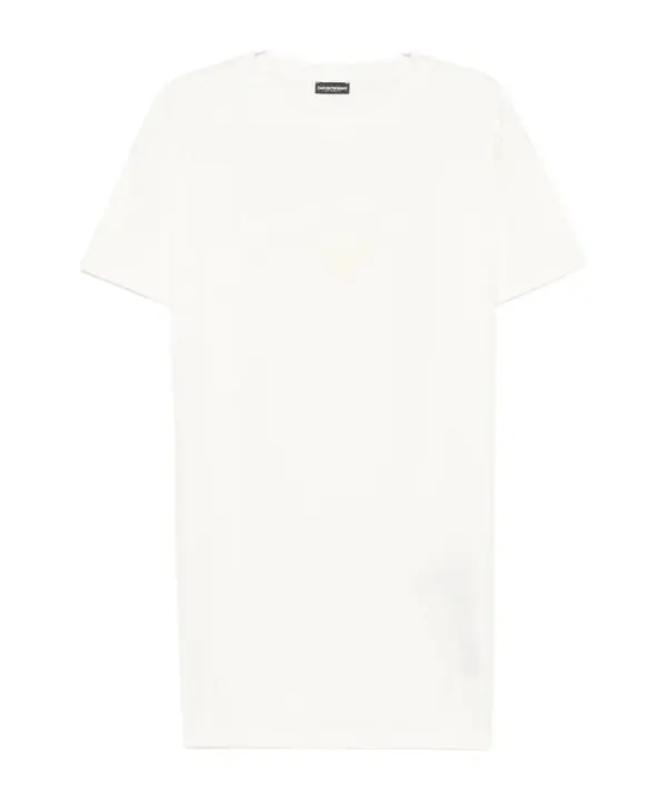 Emporio Armani Logo-embroidered T-shirt Dress - White