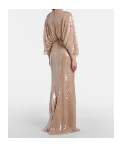 Elie Saab Lace-trimmed Sequined Mesh Gown