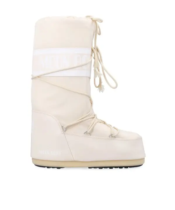 Moon Boot Icon Logo Lace-up High Top Boots - Beige