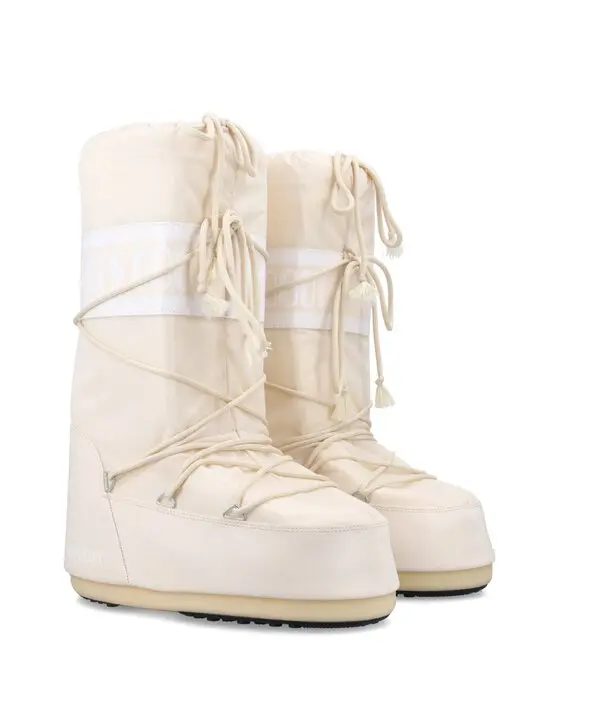 Moon Boot Icon Logo Lace-up High Top Boots - Beige