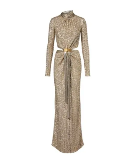 Rabanne Sequined Gathered Gown