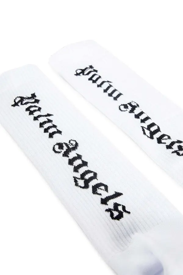 Palm Angels Logo Jacquard Ribbed Socks