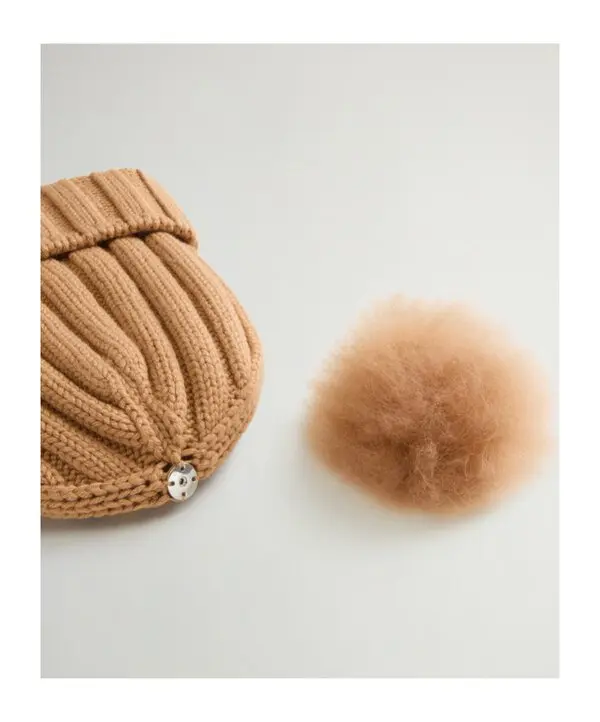 Woolrich Logo Patch Pompom Detailed Beanie
