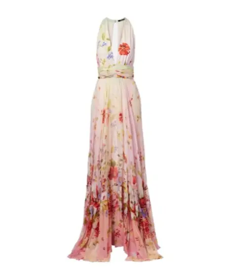 Roberto Cavalli Floral Silk Gown