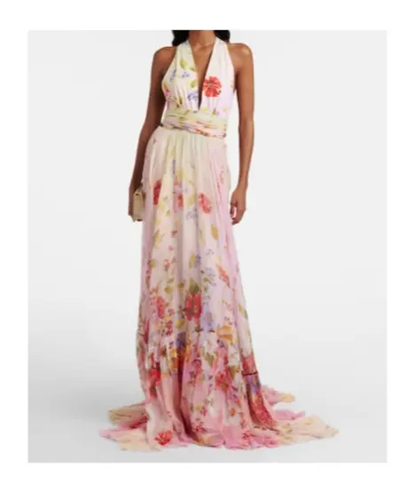Roberto Cavalli Floral Silk Gown