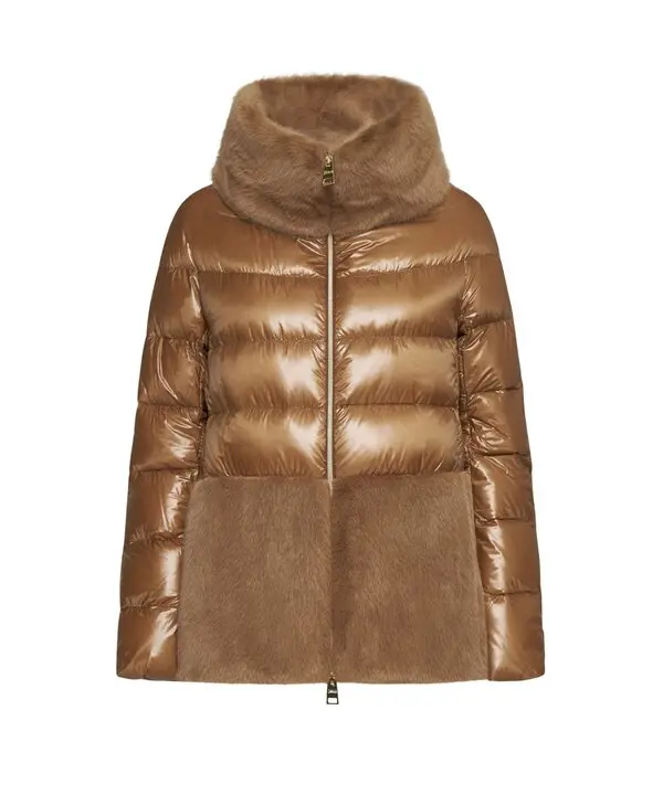 Herno High-neck Quilted Down Jacket - Brown