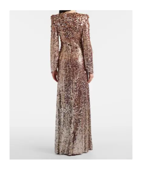 Jenny Packham Phara Embellished Fringed Gown