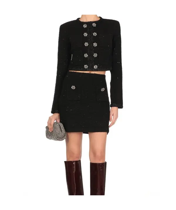 SELF-PORTRAIT Sequined Skirt
