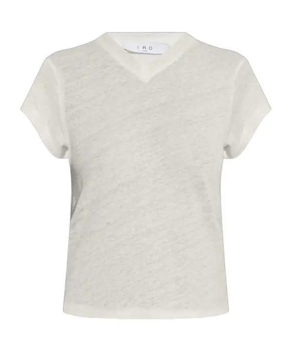 IRO PARIS V-neck Top With Piping Detail - White