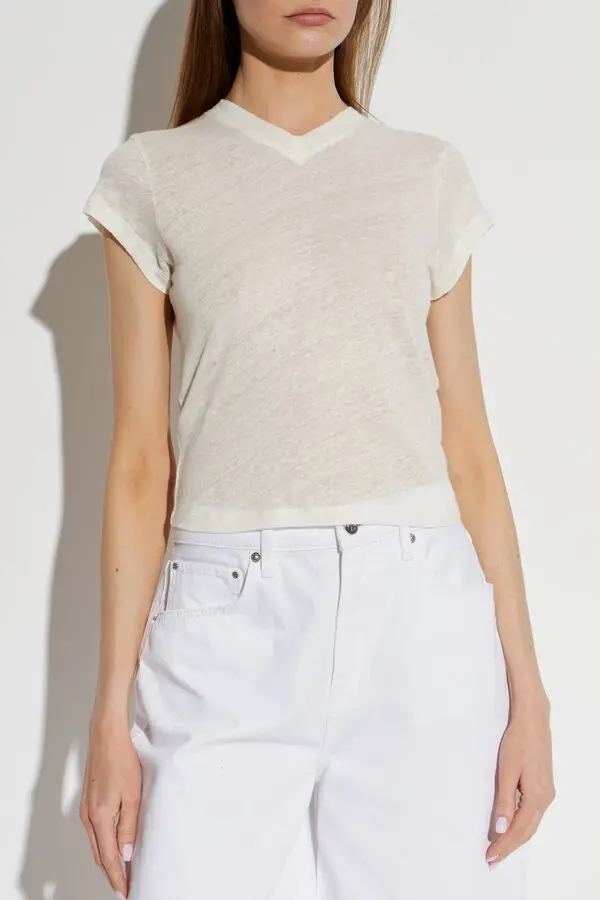 IRO PARIS V-neck Top With Piping Detail