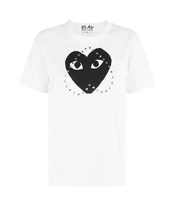 Play Comme Des Garcon Short Sleeve Crewneck T-shirt - White