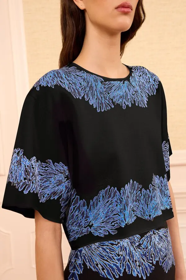 Ulla Johnson Alara Knit Jacquard Top - Lapis