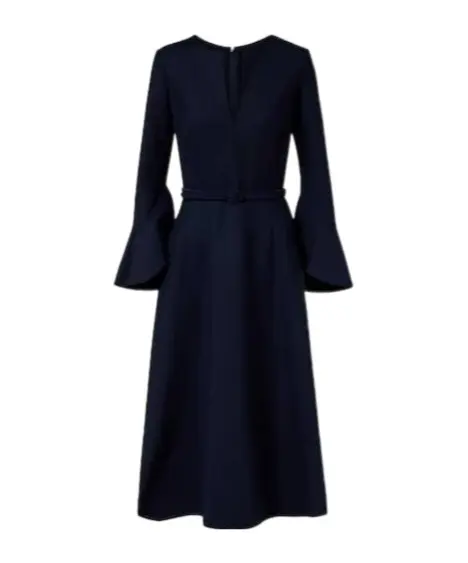 Oscar De La Renta Belted Wool-blend Midi Dress