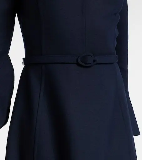 Oscar De La Renta Belted Wool-blend Midi Dress
