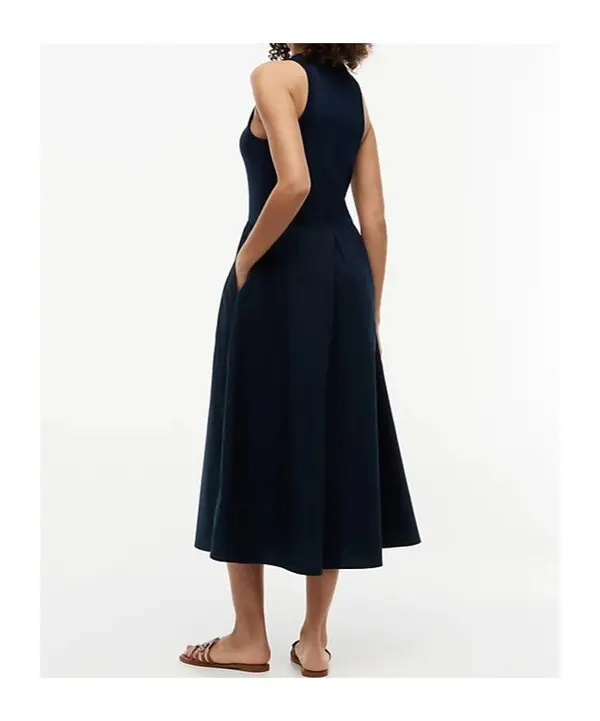 Tommy Hilfiger Gold Button Sleeveless Long Dress