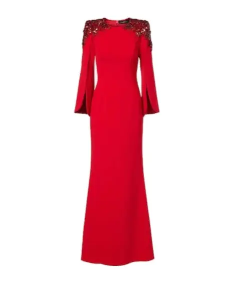 Jenny Packham Adeline Embellished Gown - Red