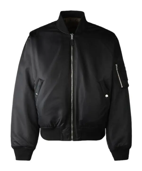 Hogan Zip-up Long-sleeved Reversible Bomber Jacket - Black/green