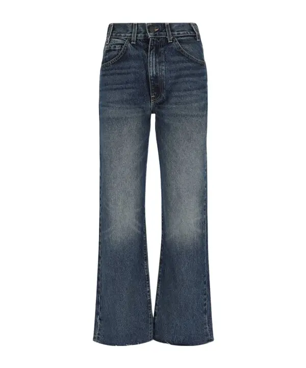 NILI LOTAN High Waist Denim Trousers - Blue