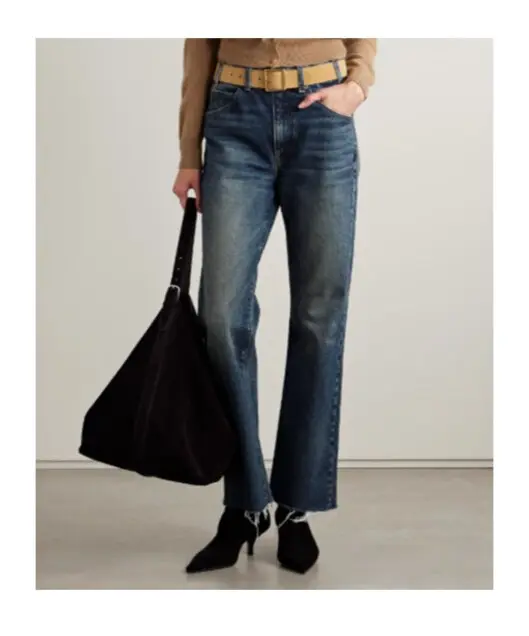 NILI LOTAN High Waist Denim Trousers
