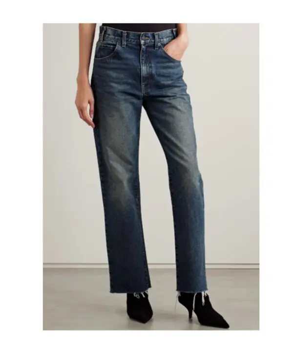 NILI LOTAN High Waist Denim Trousers