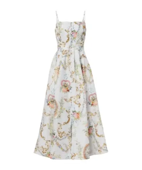 Camilla Printed Linen And Silk Bustier Dress