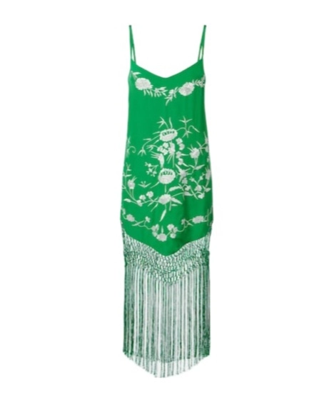 Camilla Embellished Embroidered Fringed Silk Minidress
