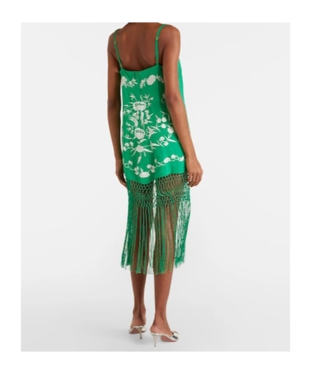 Camilla Embellished Embroidered Fringed Silk Minidress