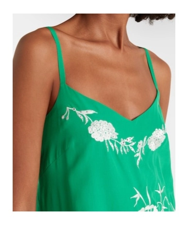 Camilla Embellished Embroidered Fringed Silk Minidress
