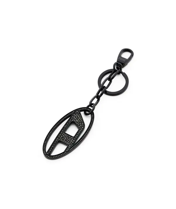 DIESEL® Oval D Keyring With Crystal Embellishments