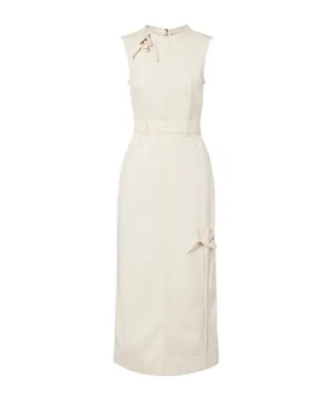 Erdem Floral-appliqué Denim Midi Dress