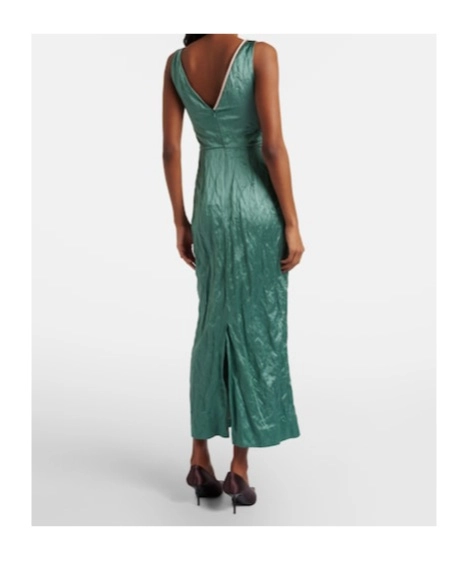 Erdem Floral-appliqué Satin Midi Dress