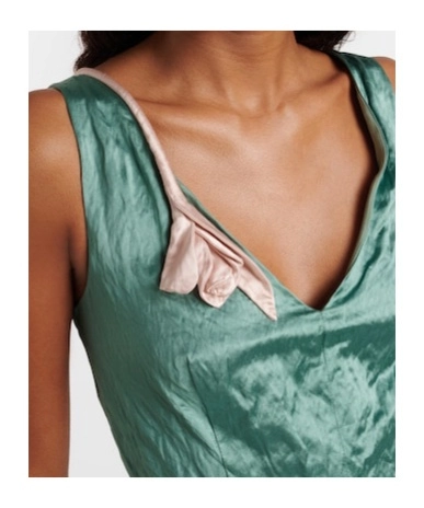 Erdem Floral-appliqué Satin Midi Dress