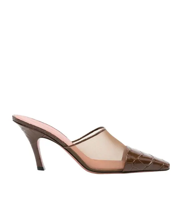 Amina Muaddi Pointed-toe High-heeled Slides
