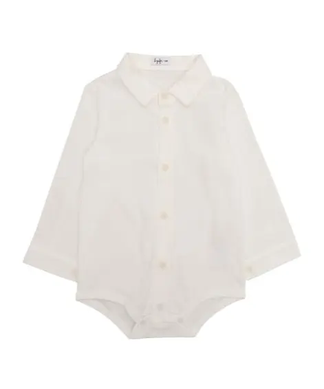 IL GUFO Long-sleeved Buttoned Bodysuit - White
