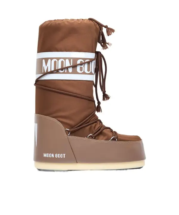 Moon Boot Icon Logo Printed Lace-up Boots - Brown