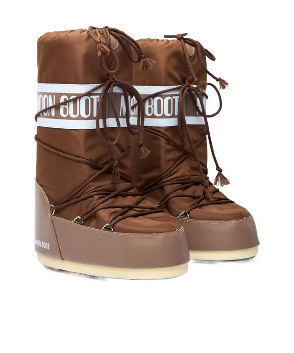 Moon Boot Icon Logo Printed Lace-up Boots - Brown