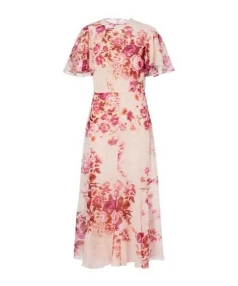 Erdem Floral Silk Midi Dress - Pink